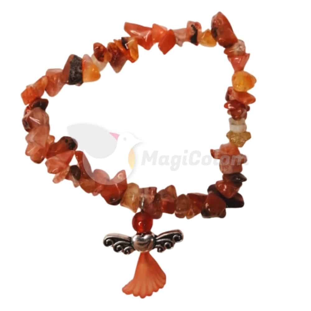 Pulsera de Carneola con Ángel Chip - Comprar Online en MagiColom