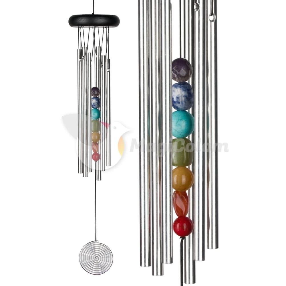 Campana de Viento 7 Chakras Plateado - Tienda esotérica MagiColom
